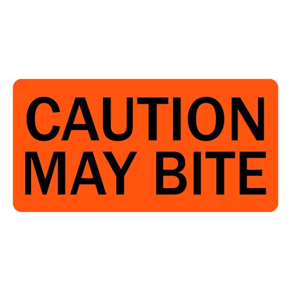 Caution May Bite Veterinary Labels - Alert Animal Handlers & Prevent ...